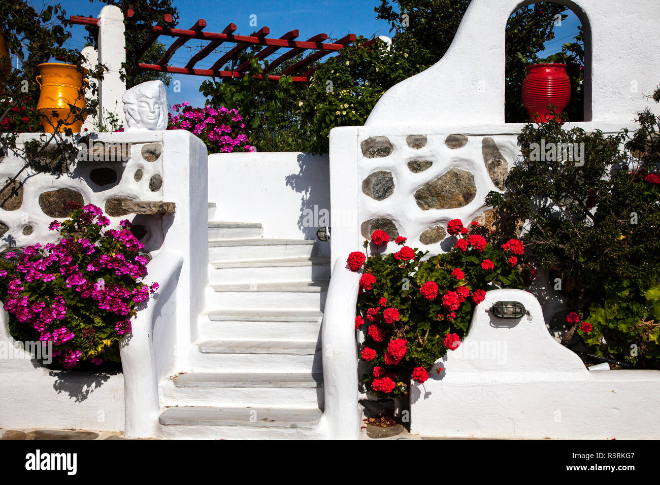 Santorini greece step hi-res stock photography and images - Alamy