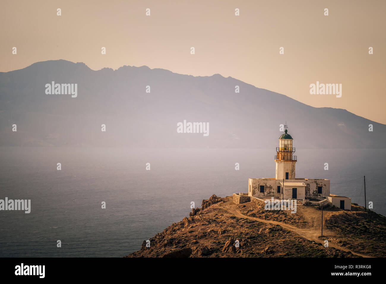Greece, Santorini. Old lighthouse Stock Photo - Alamy