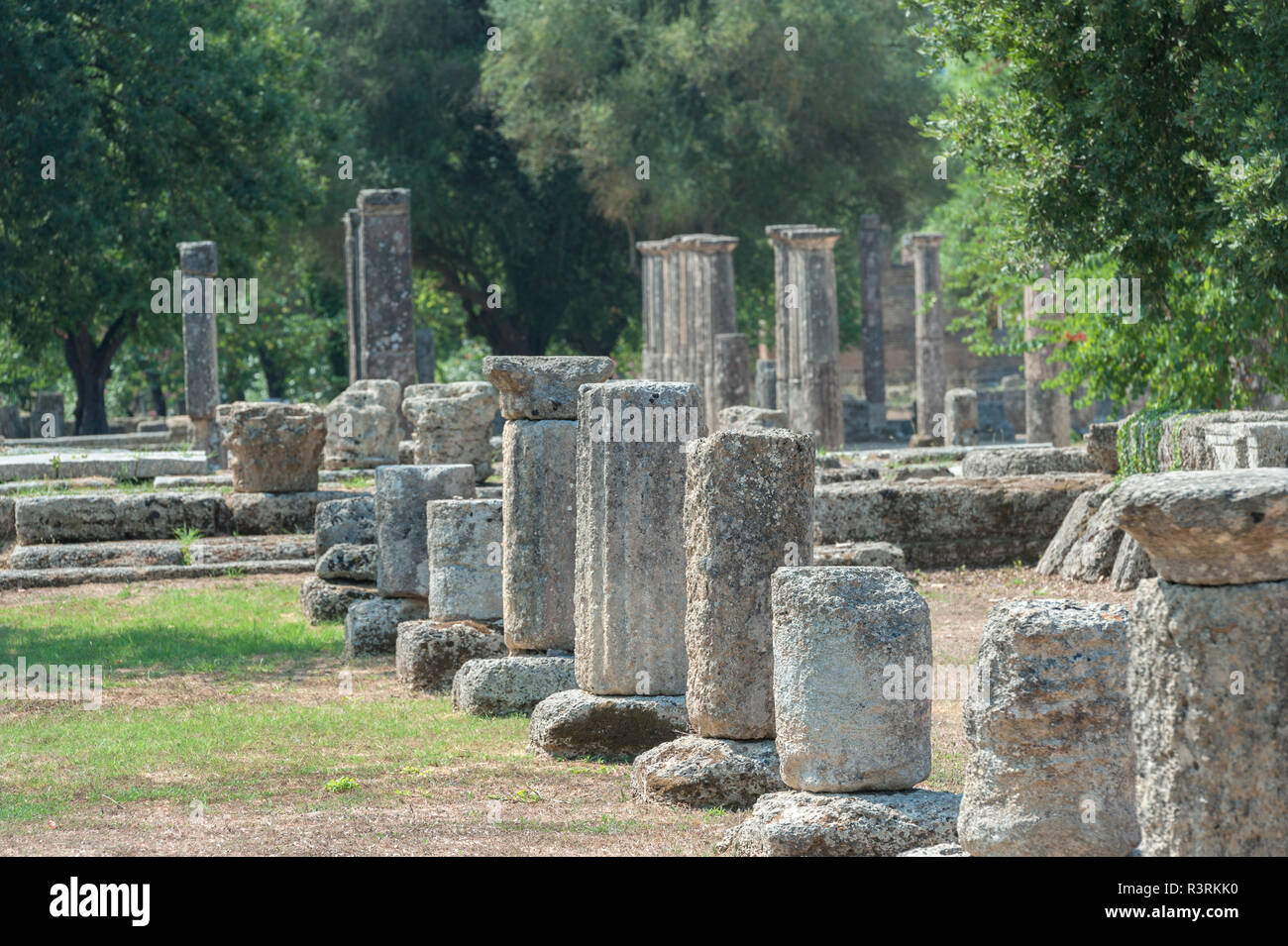 Gymnasium, Ancient Greek ruins, Olympia, Greece, Europe Stock Photo - Alamy