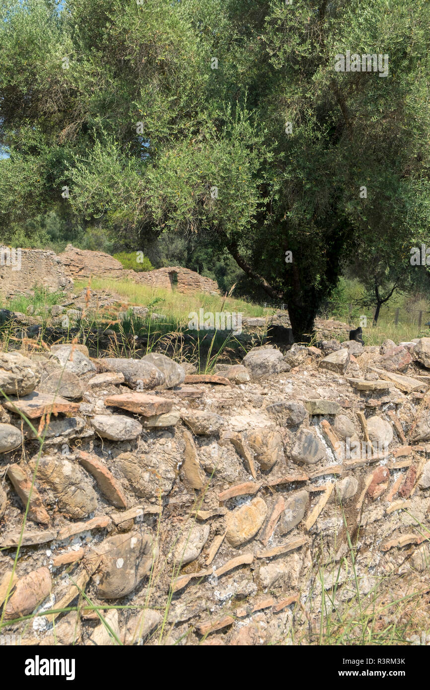 Wall construction, Ancient Greek ruins, Olympia, Greece, Europe Stock ...