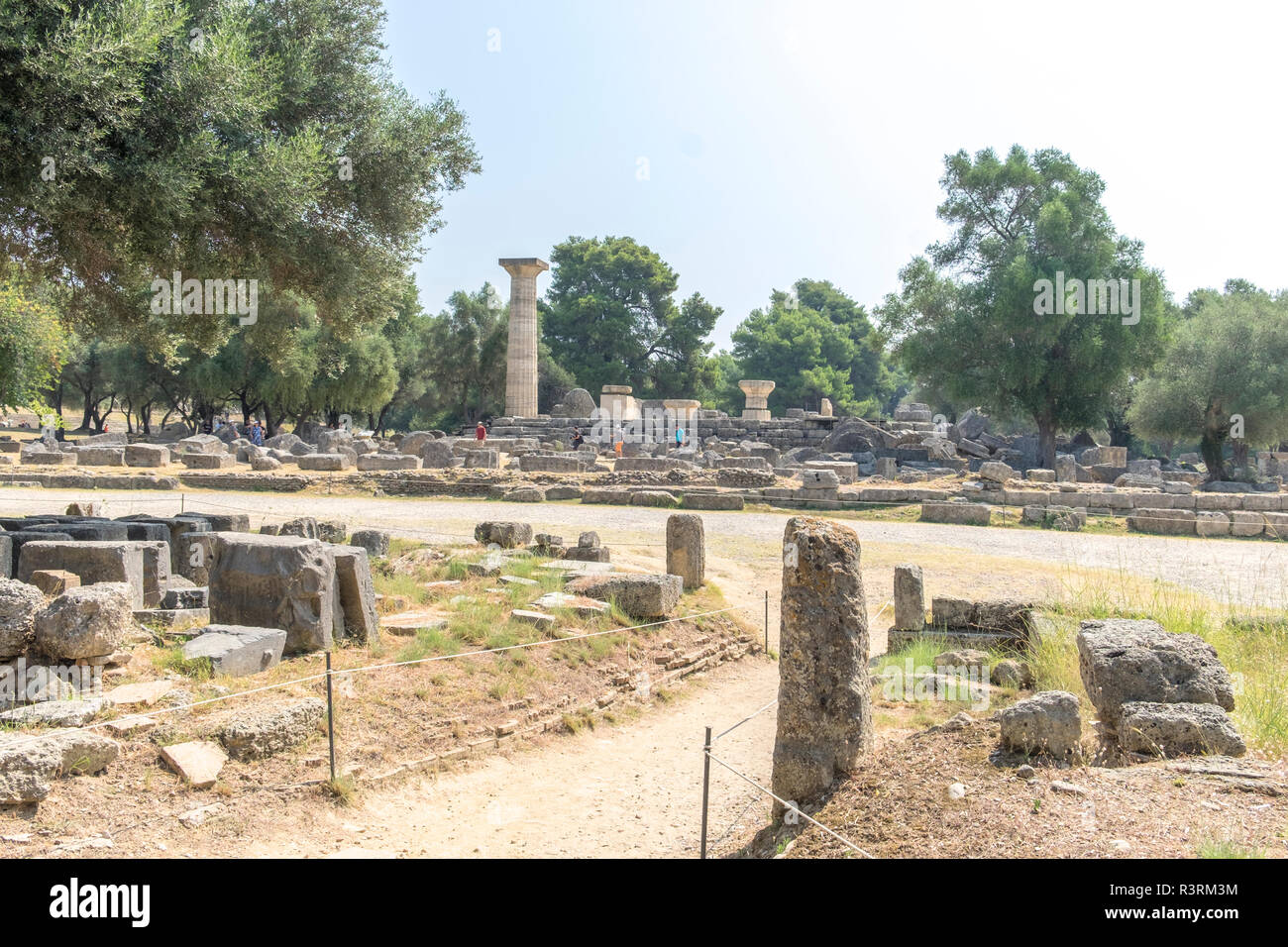 Temple of Zeus, Ancient Greek ruins, Olympia, Greece, Europe Stock Photo - Alamy