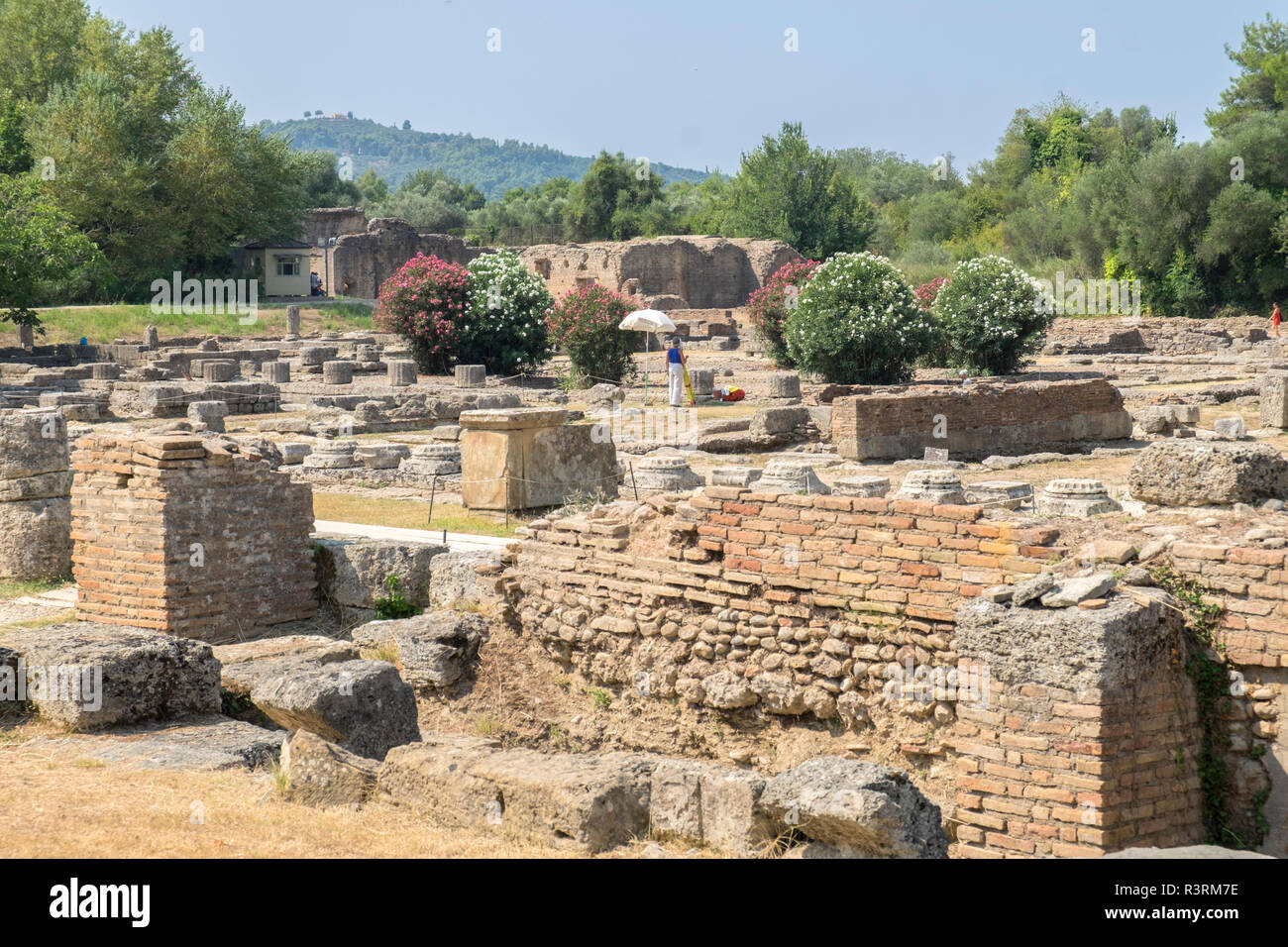Baths of Leonidaion, Ancient Greek ruins, Olympia, Greece Stock Photo ...