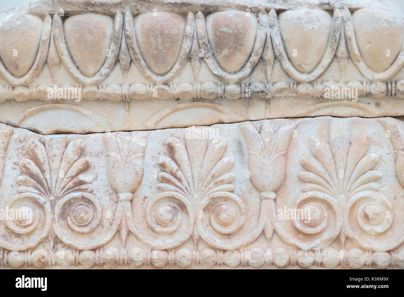 Relief marble sculpture, Delphi Museum, Delphi, Greece Stock Photo - Alamy