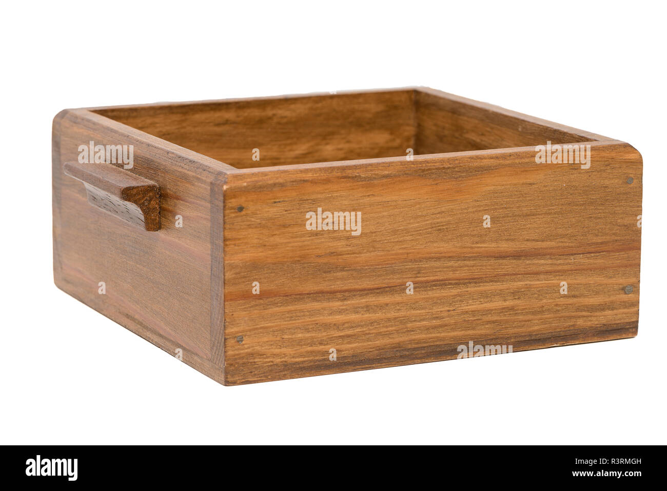 Small wooden box for small items on white background Stock Photo - Alamy