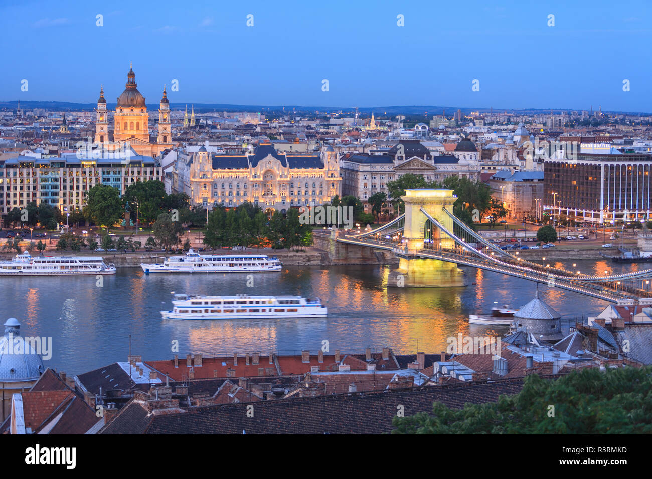View from Castle Hill, Buda side Central Budapest, Capital of Hungary ...