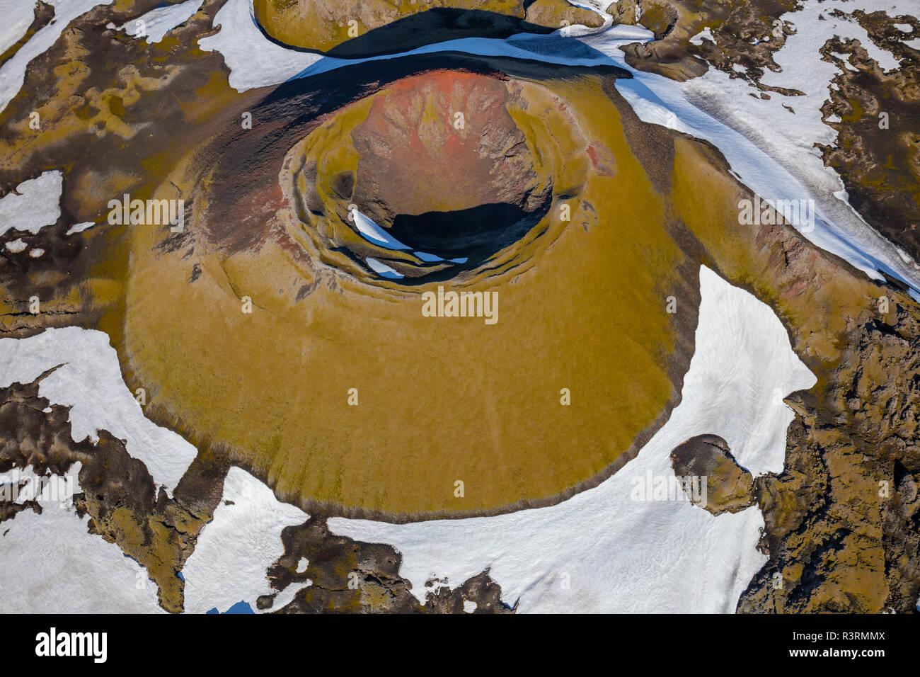 Aerial of a volcanic cone, Iceland Stock Photo - Alamy