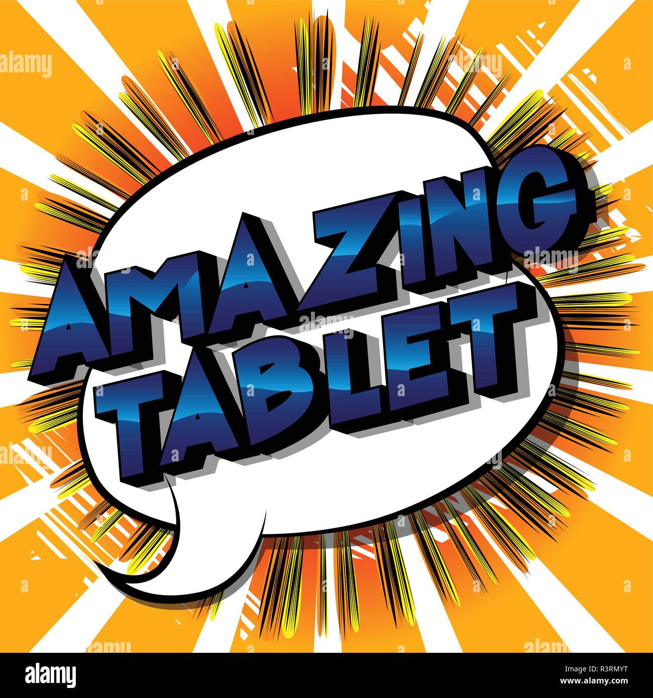 Cartoon illustration tablet super hero Stock Vector Images - Alamy