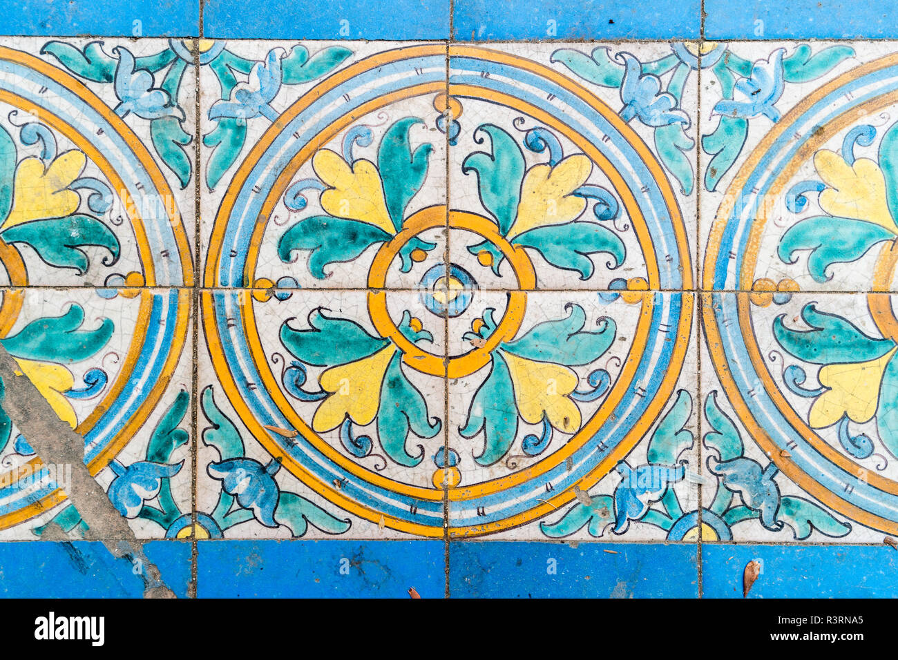 Vintage spanish tiles background Stock Photo - Alamy