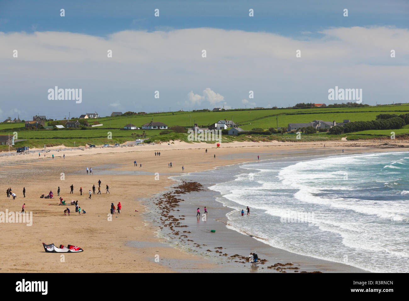 Ireland, County Cork, Lispatrick, Courtmacsherry Bay with windsurfers ...