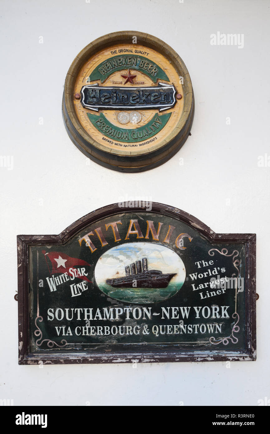 Ireland, County Cork, Cobh, Titanic sign Stock Photo - Alamy
