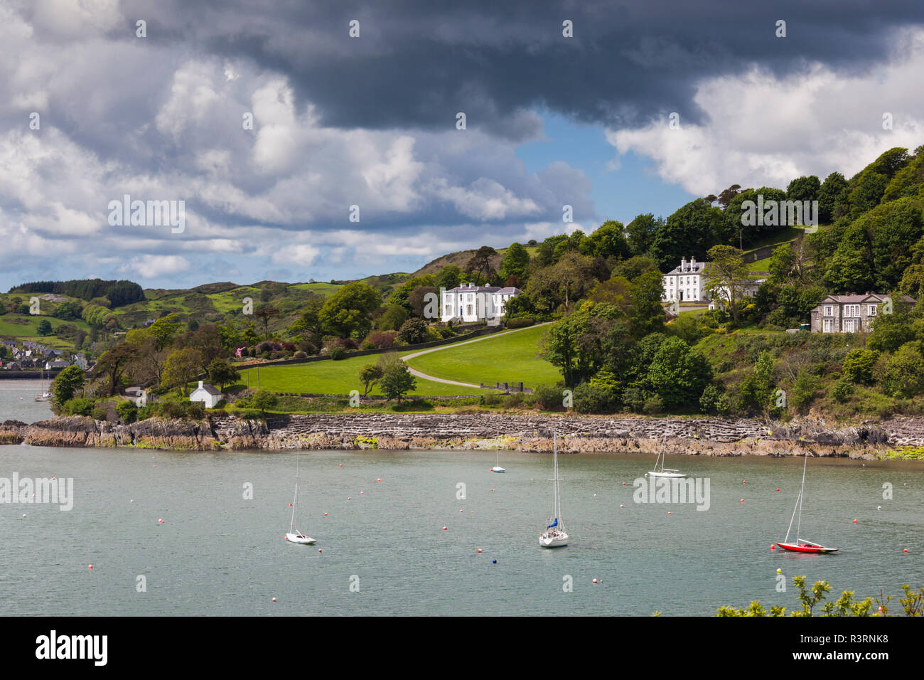 Ireland, County Cork, Glandore, elevated village view Stock Photo - Alamy