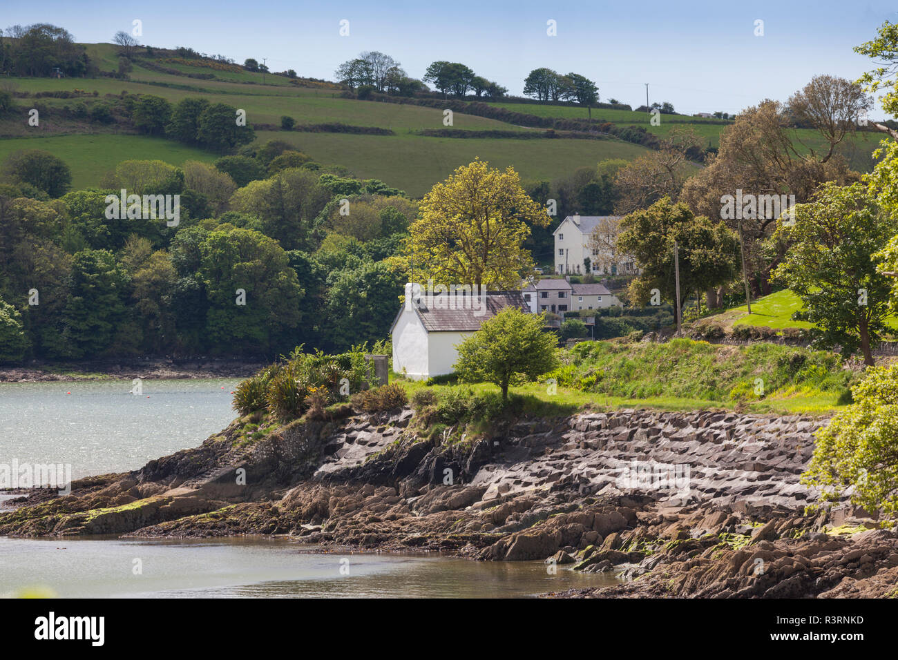 Ireland, County Cork, Glandore, elevated village view Stock Photo - Alamy