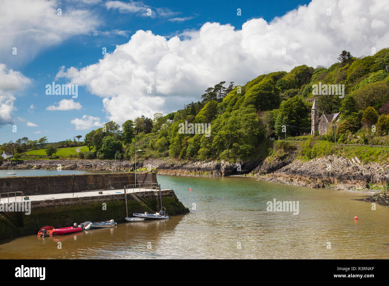 Ireland, County Cork, Glandore, elevated village view Stock Photo - Alamy