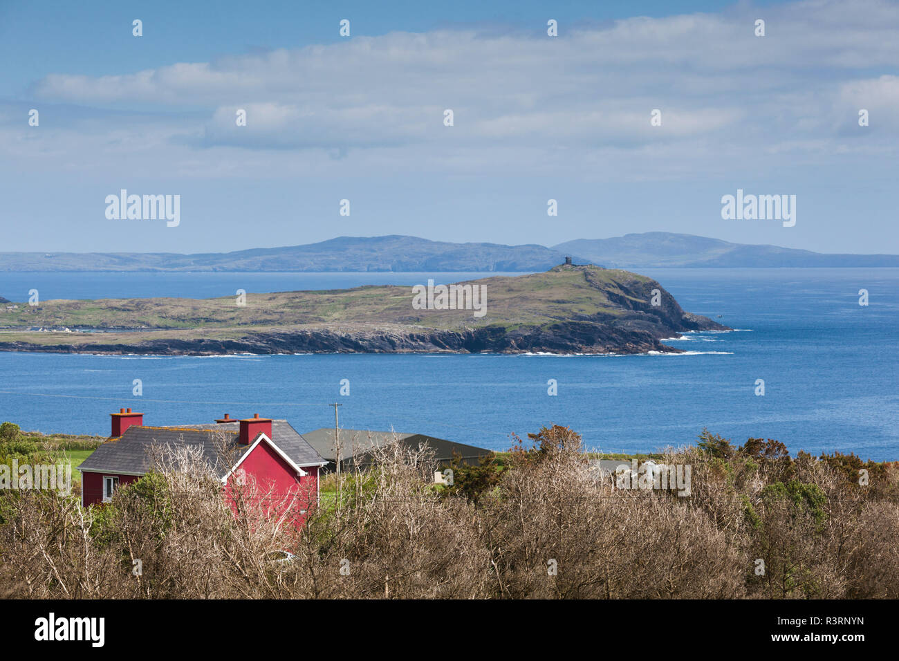 Ireland, County Cork, Beara Peninsula, Ring of Beara, Garnish, elevated ...