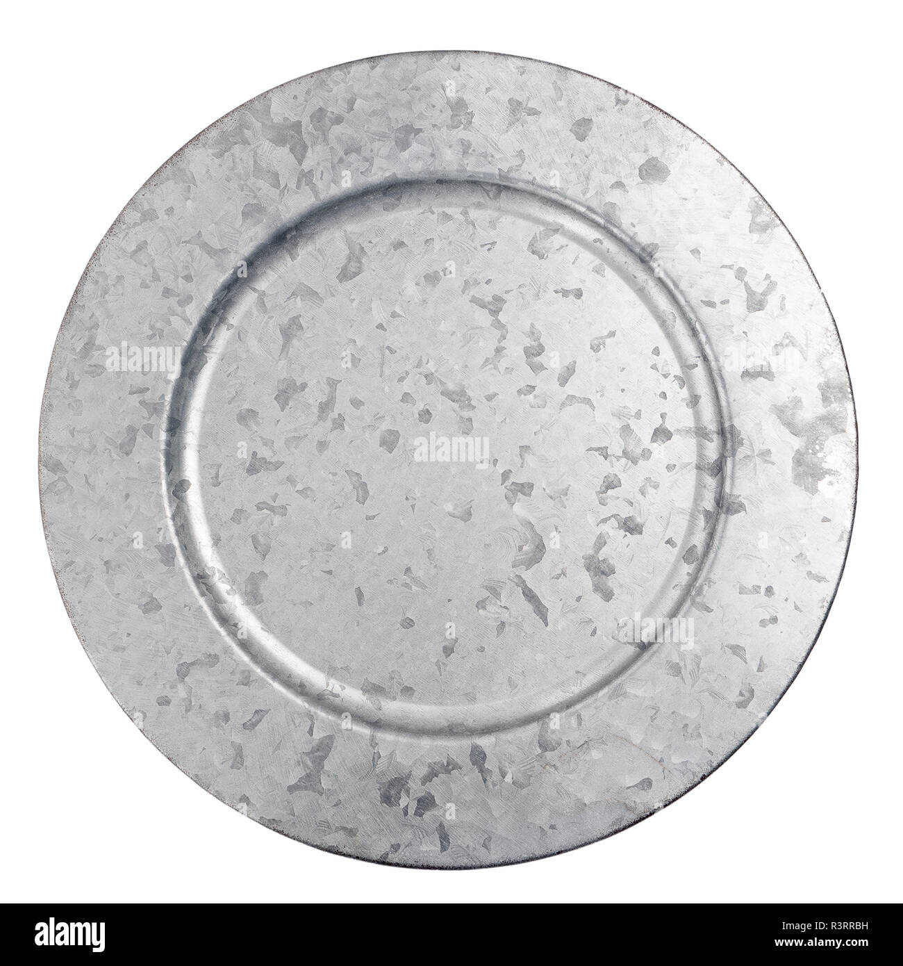 Round zink plate isolated on white background Stock Photo - Alamy