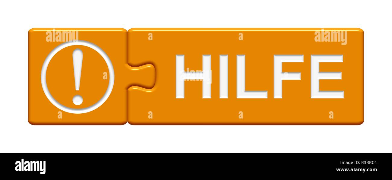 puzzle button orange: help Stock Photo - Alamy