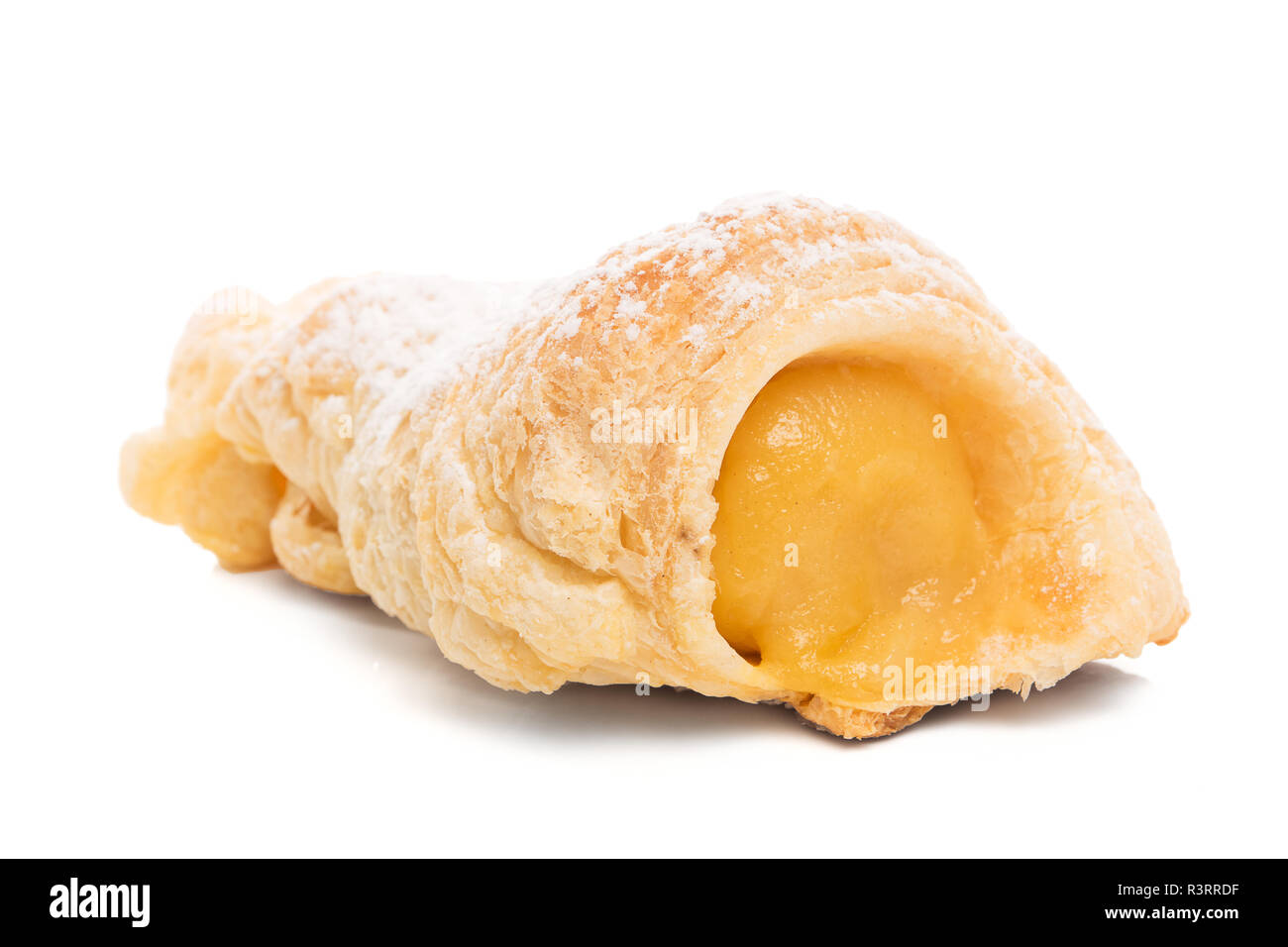 Caramujo typical portuguese pastry, isolated on white background Stock ...