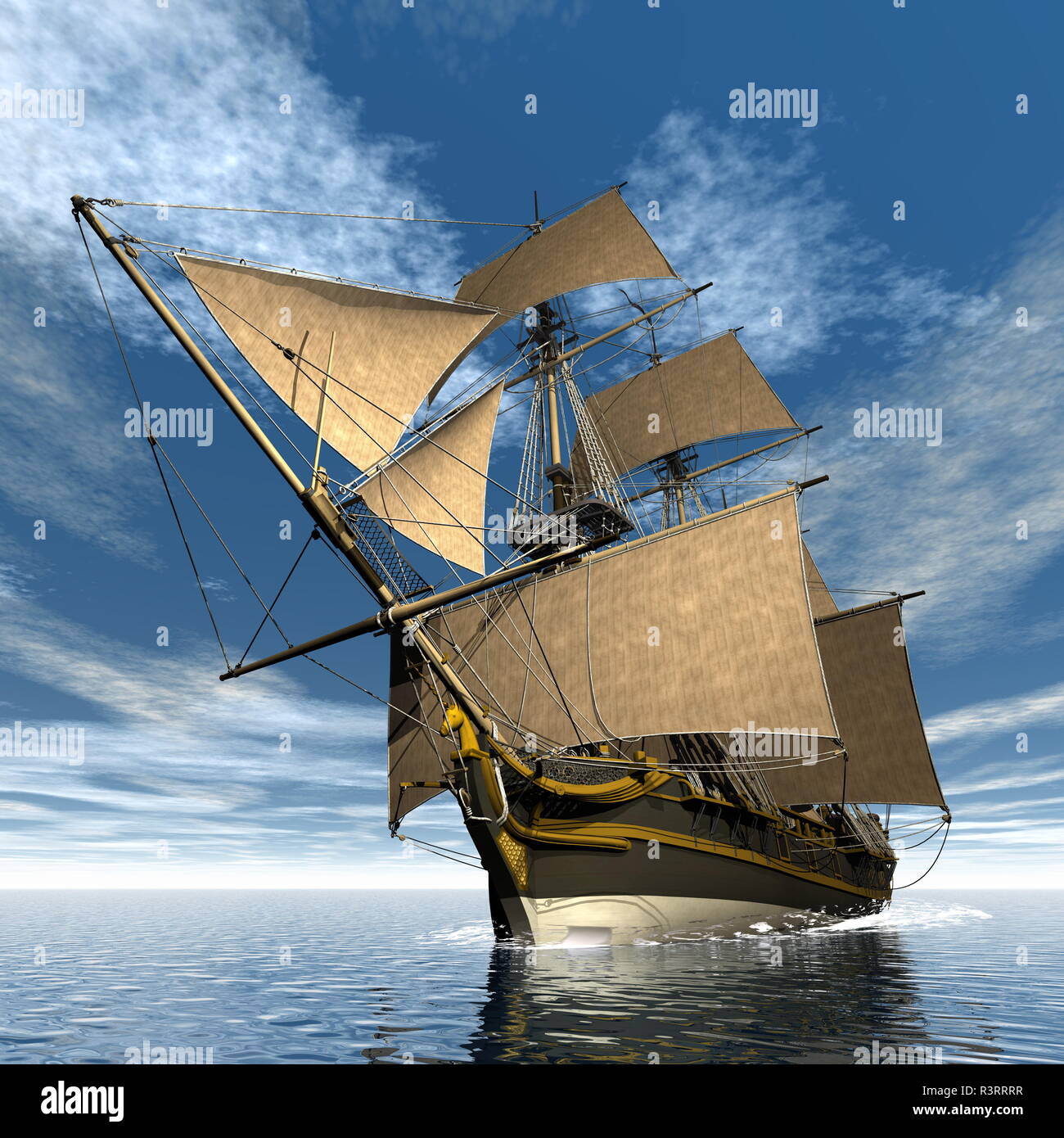 Old merchant ship 3d render hi-res stock photography and images - Alamy