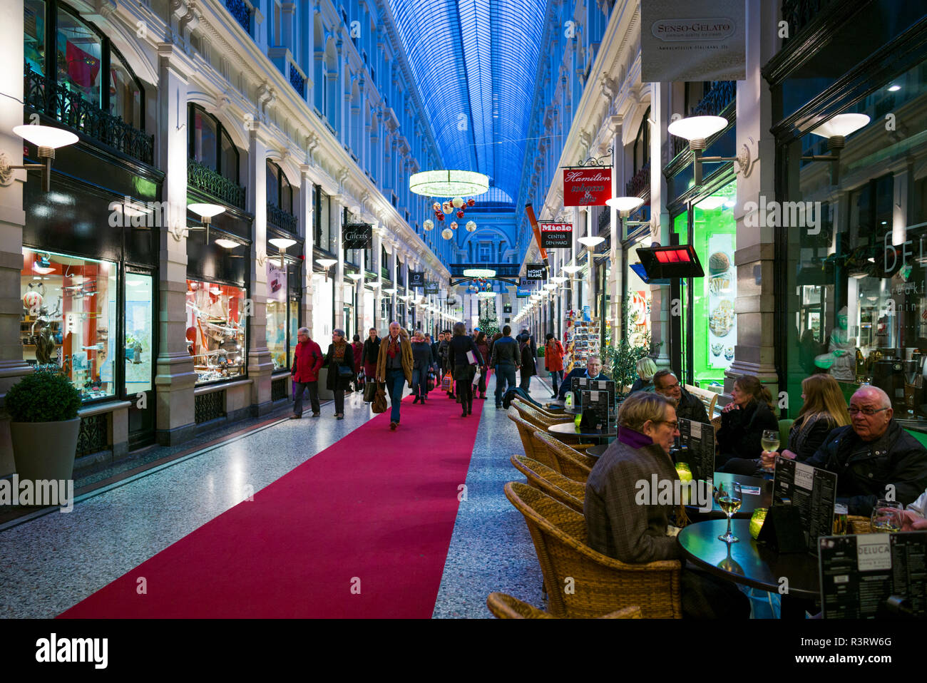 Netherlands, The Hague. De Passage, 19th century shopping arcade ...