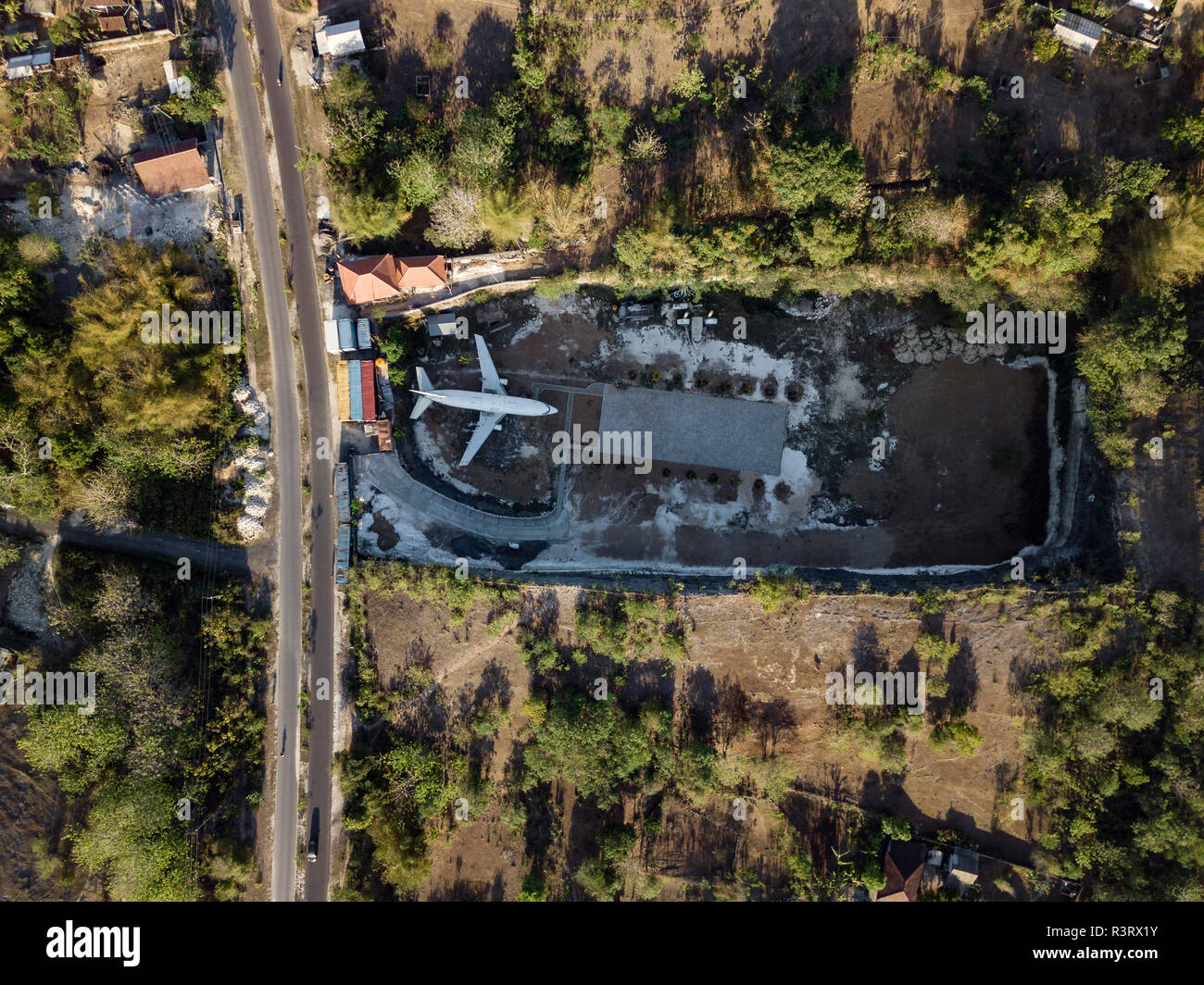 Indonesia, Bali, Aerial view of airplane near the road Stock Photo - Alamy