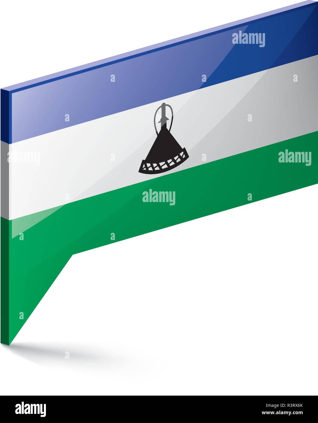 Lesotho flag, vector illustration on a white background Stock Vector ...
