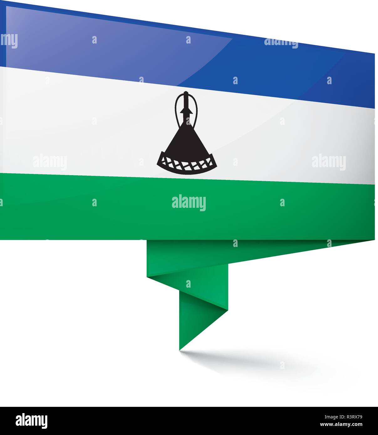 Lesotho flag, vector illustration on a white background Stock Vector ...