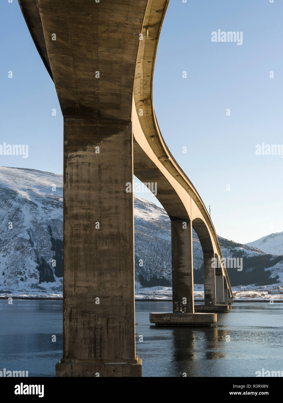 Bridge from Gimsoya to Austvagoya over Gimsoystraumen. The Lofoten ...