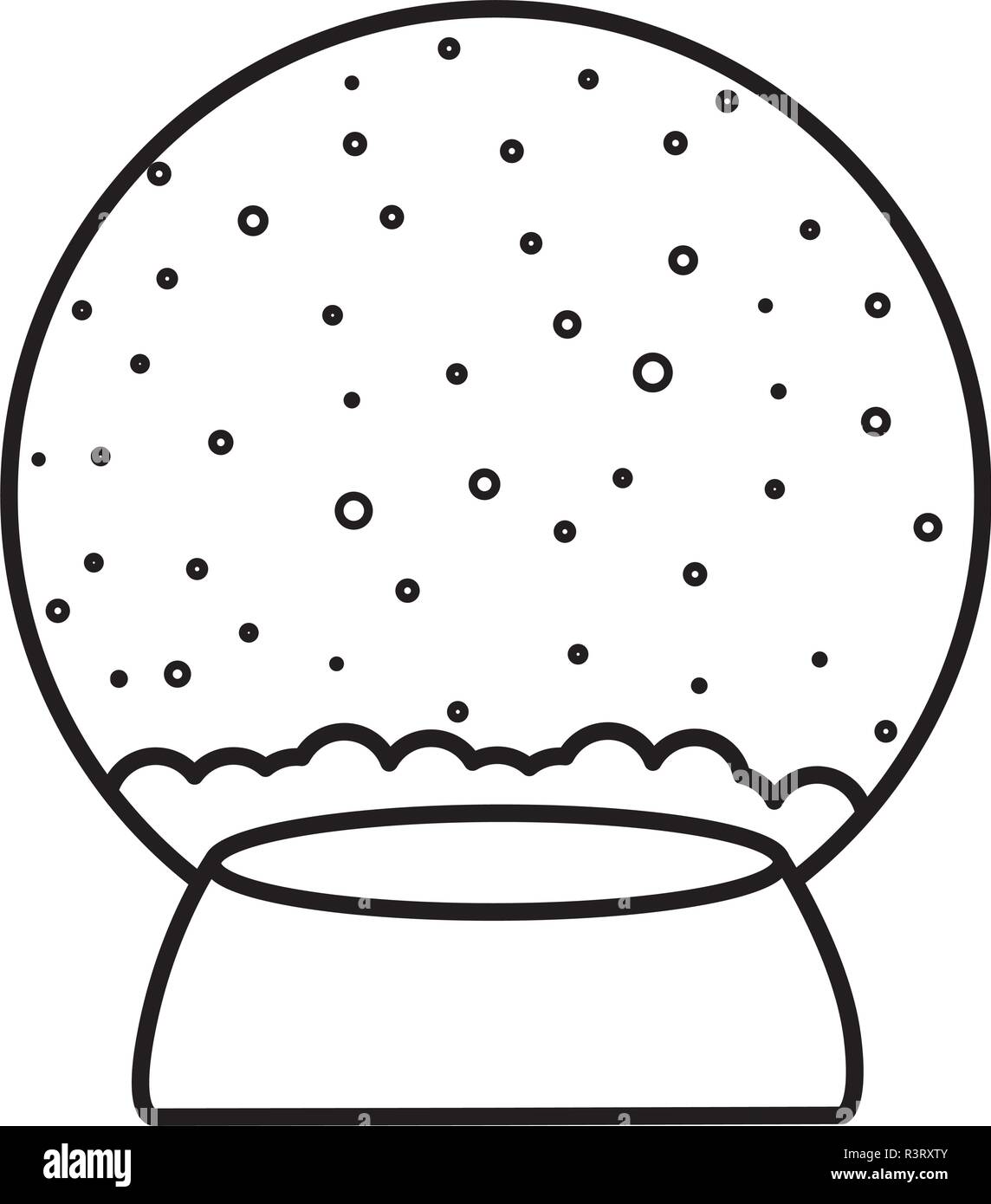 Christmas snowball icon over white background, vector illustration ...