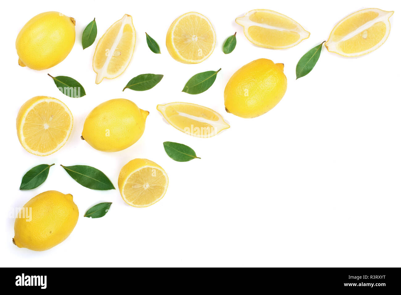 lemon isolated on white background with copy space for your text. Flat ...