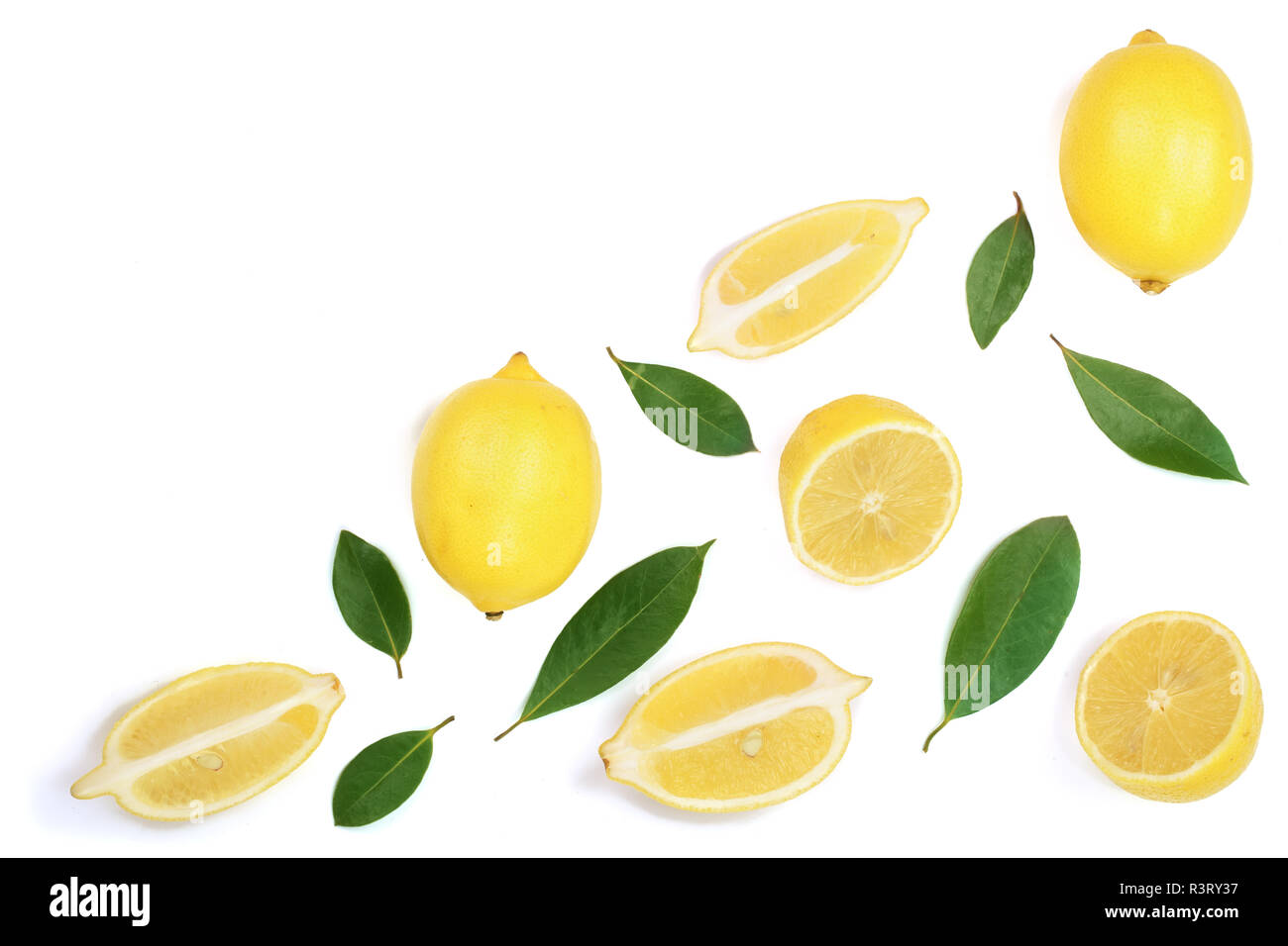 lemon isolated on white background with copy space for your text. Flat ...