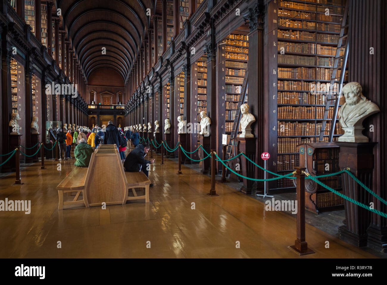 Ireland, Dublin, Trinity College, Old Library building, Long Room ...