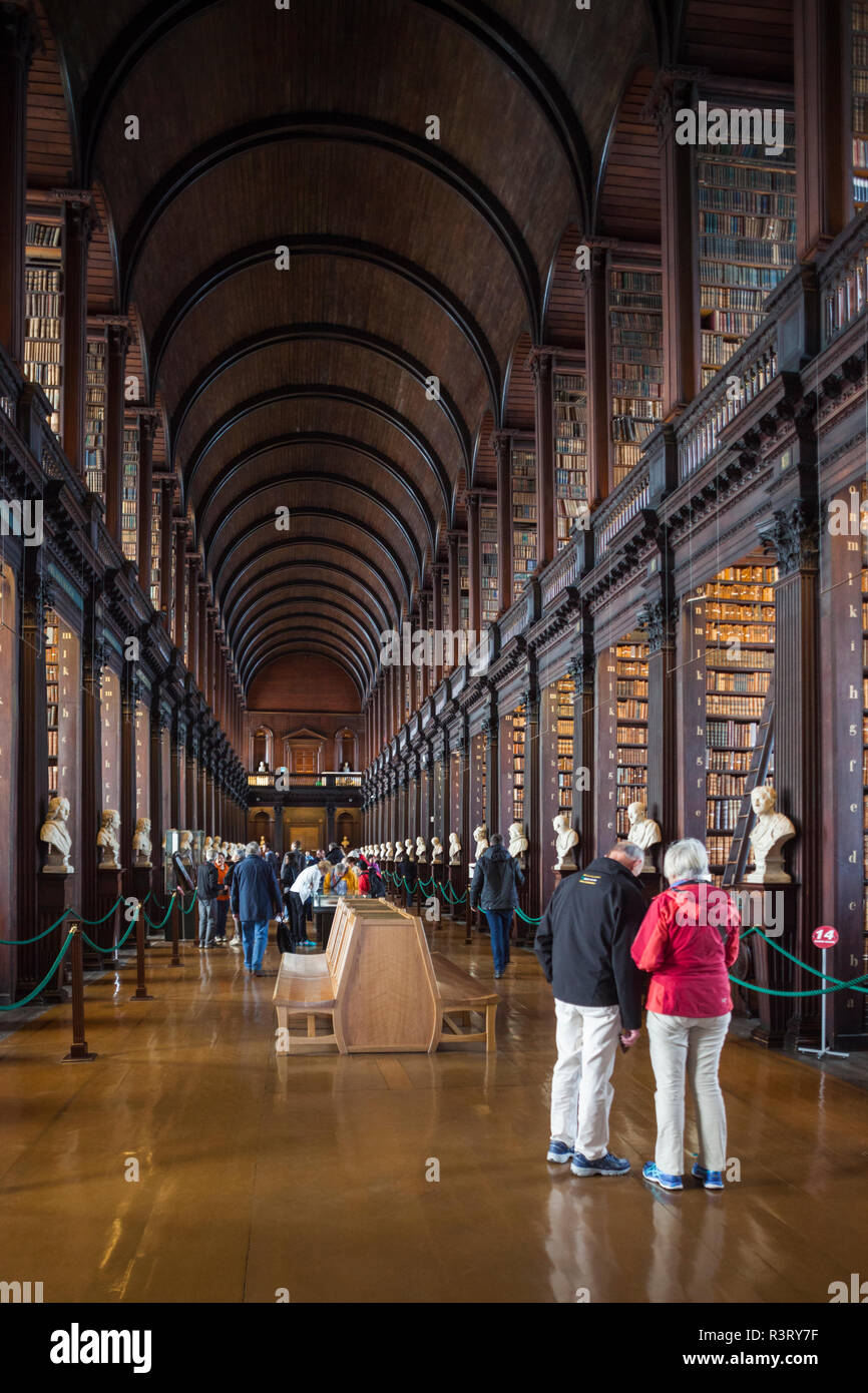 Ireland, Dublin, Trinity College, Old Library building, Long Room ...