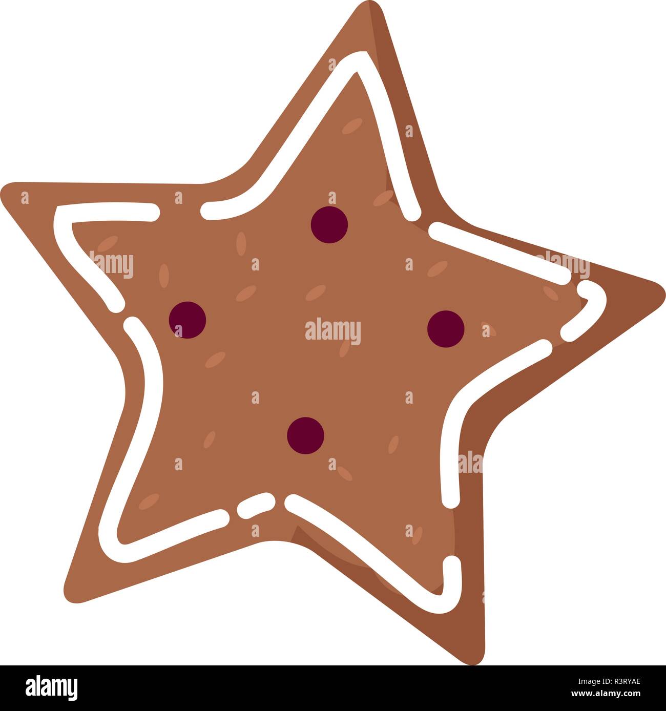star cookie icon over white background, vector illustration Stock ...