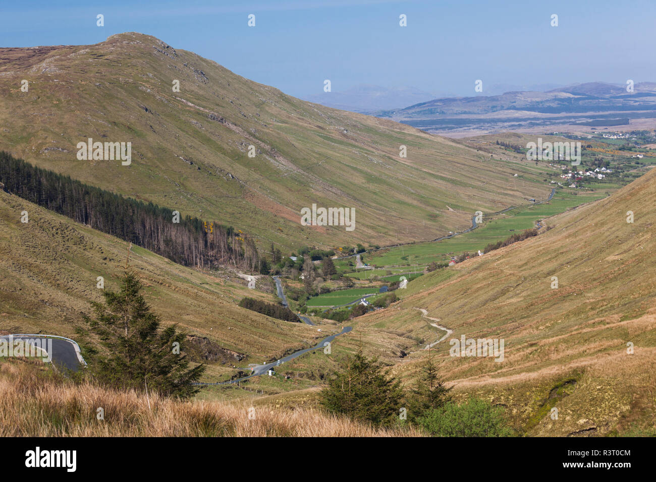 Ireland, County Donegal, Glengesh Pass, elevated view of the Glengesh ...