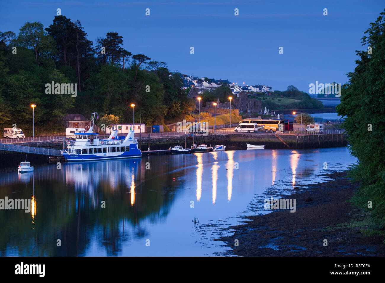 Ireland, County Donegal, Donegal Town, River Eske boat harbor, dawn ...