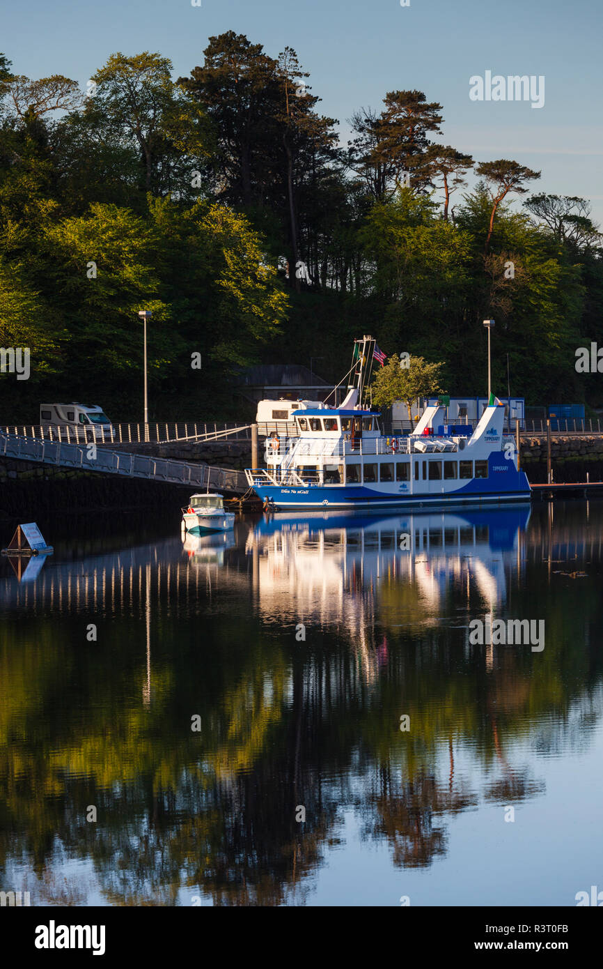 Ireland, County Donegal, Donegal Town, River Eske boat harbor, dawn ...