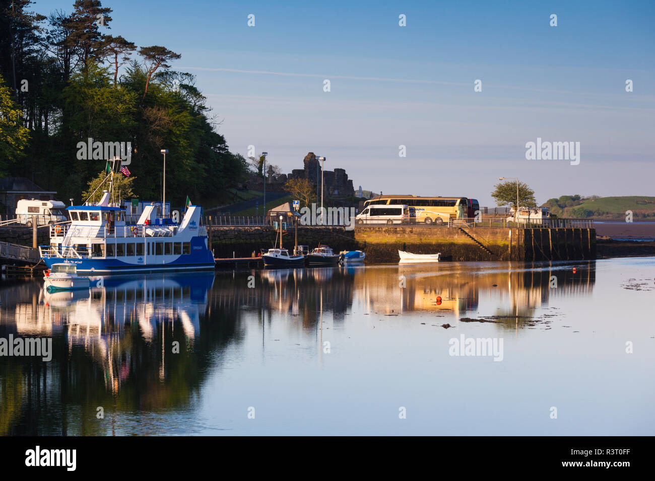 Ireland, County Donegal, Donegal Town, River Eske boat harbor, dawn ...