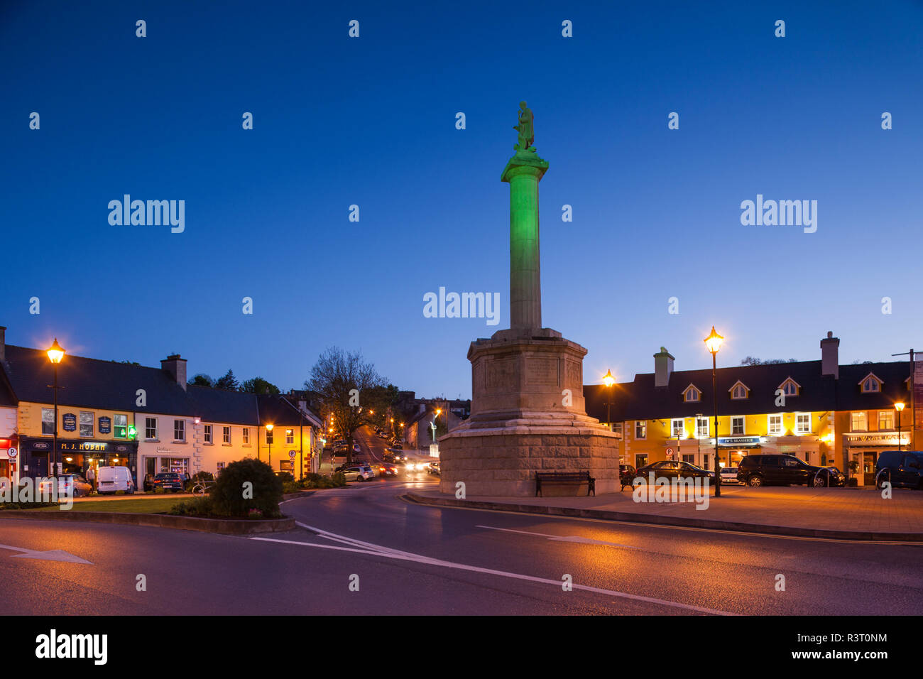 Ireland, County Mayo, Westport, Octagon obelisk, dusk Stock Photo - Alamy
