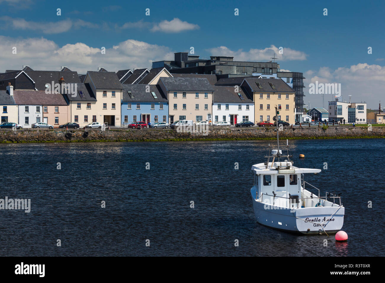Ireland, County Galway, Galway City, port buildings of The Claddagh ...