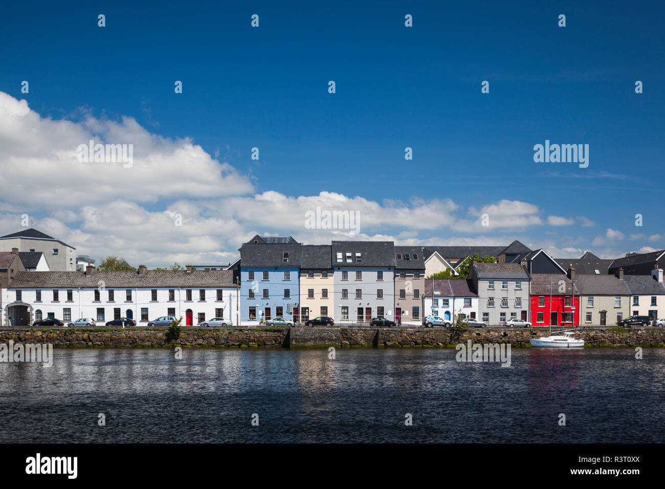 Ireland, County Galway, Galway City, port buildings of The Claddagh ...