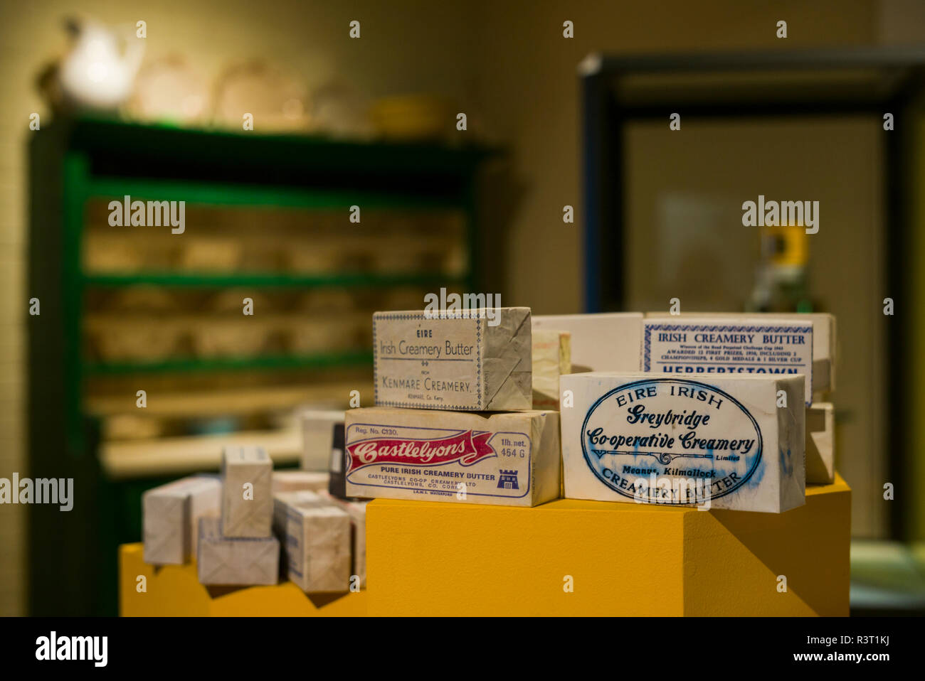 Ireland, County Cork, Cork City, Cork Butter Museum, display of antique ...