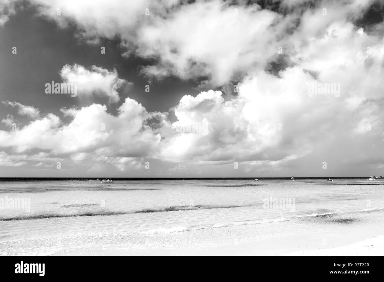 Beautiful marine view on sea coast line with clean wavy surf water on ...