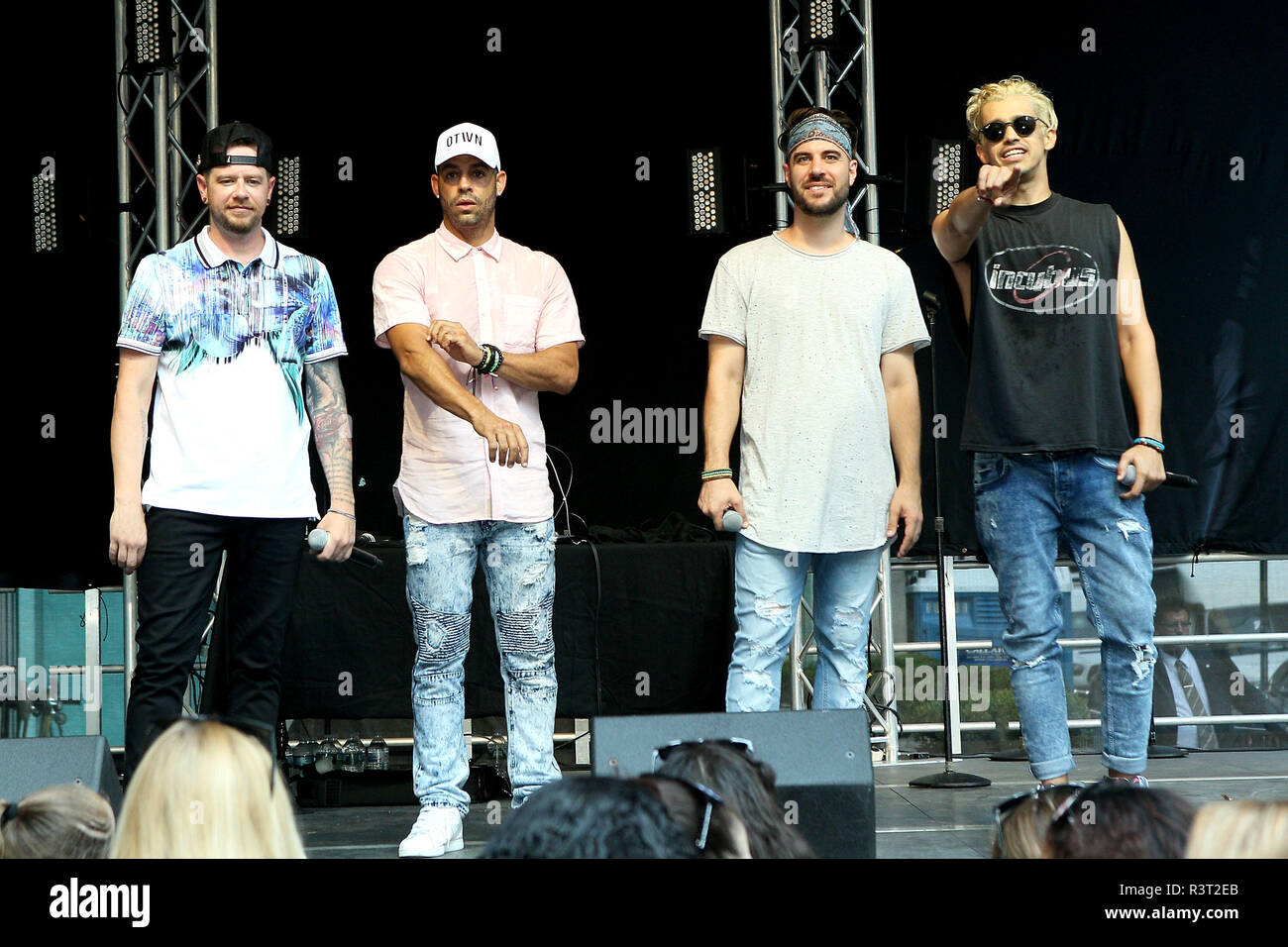 NEW YORK, NY - JULY 21: Jacob Underwood, Trevor Penick, Dan Miller and ...
