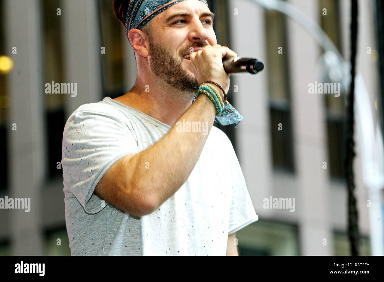 NEW YORK, NY - JULY 21: Dan Miller of O-Town performs on Fox & Friends ...