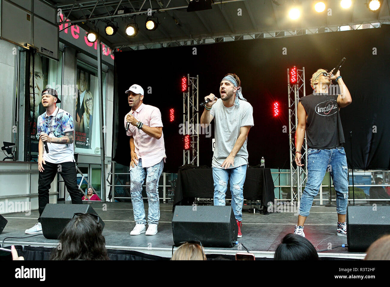 NEW YORK, NY - JULY 21: Jacob Underwood, Trevor Penick, Dan Miller and ...