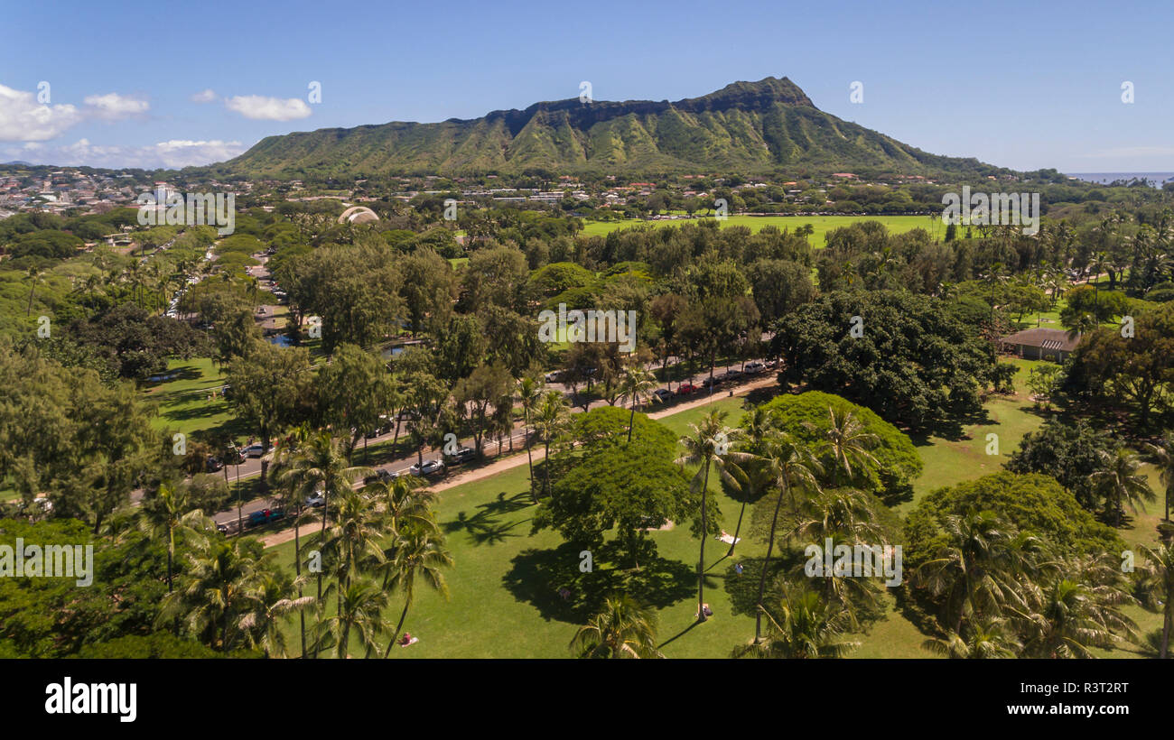 Aerial view of Diamond Head in Honolulu Hawaii Stock Photo - Alamy