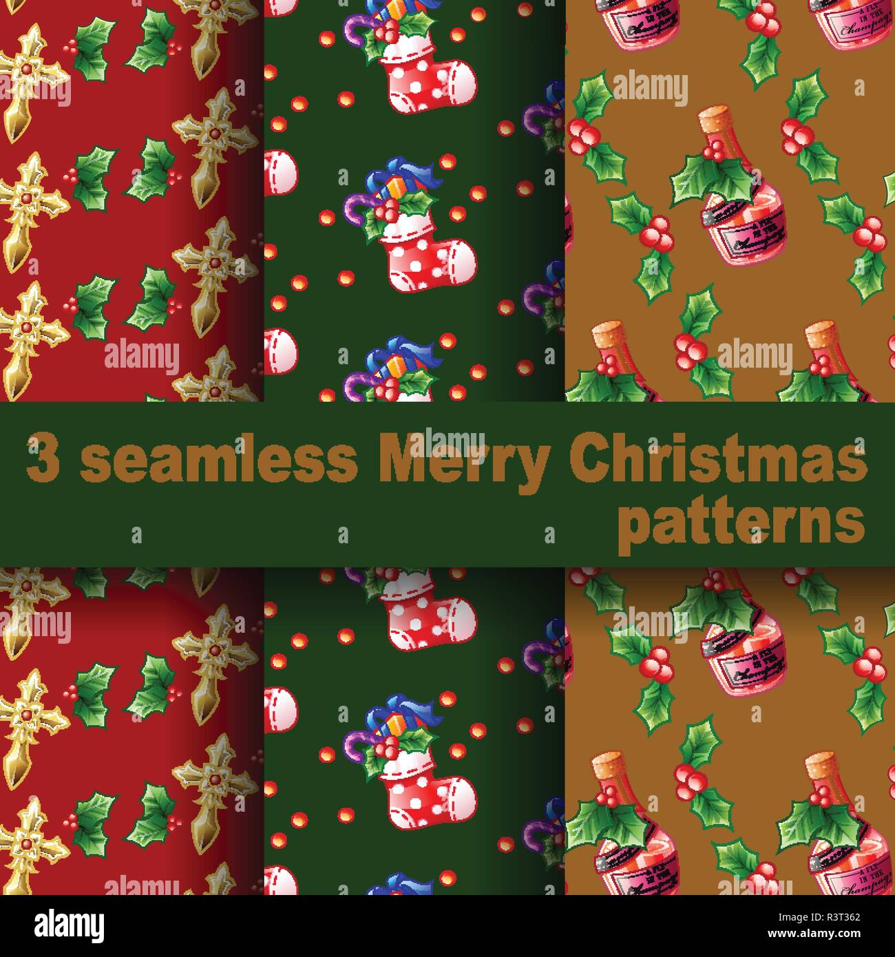 Festive seamless vector patterns Stock Vector Images - Alamy