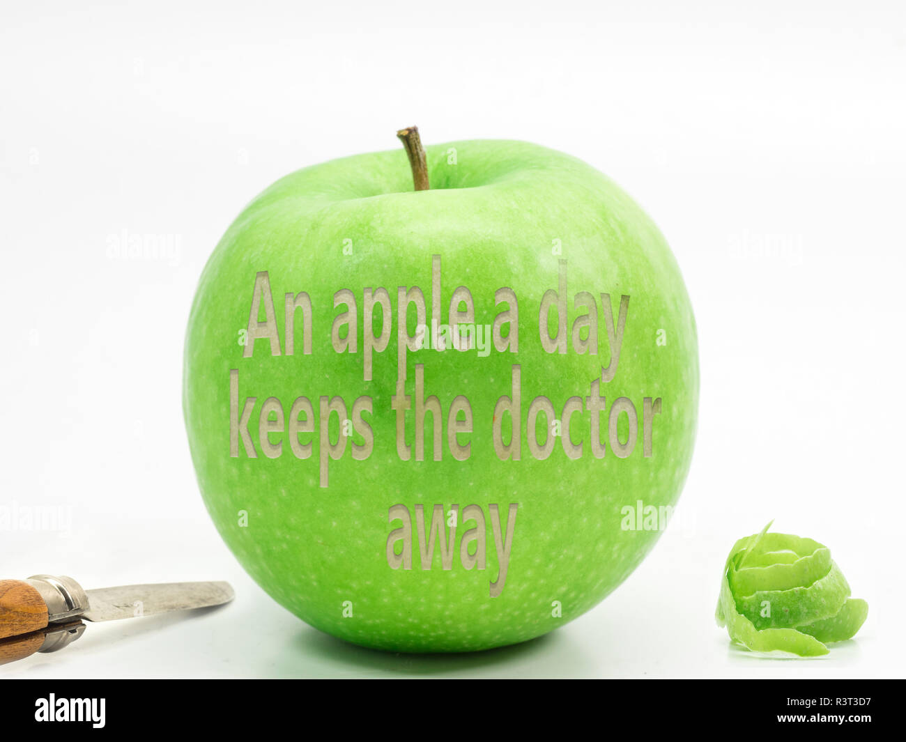 an apple a day keeps the doctor away Stock Photo - Alamy