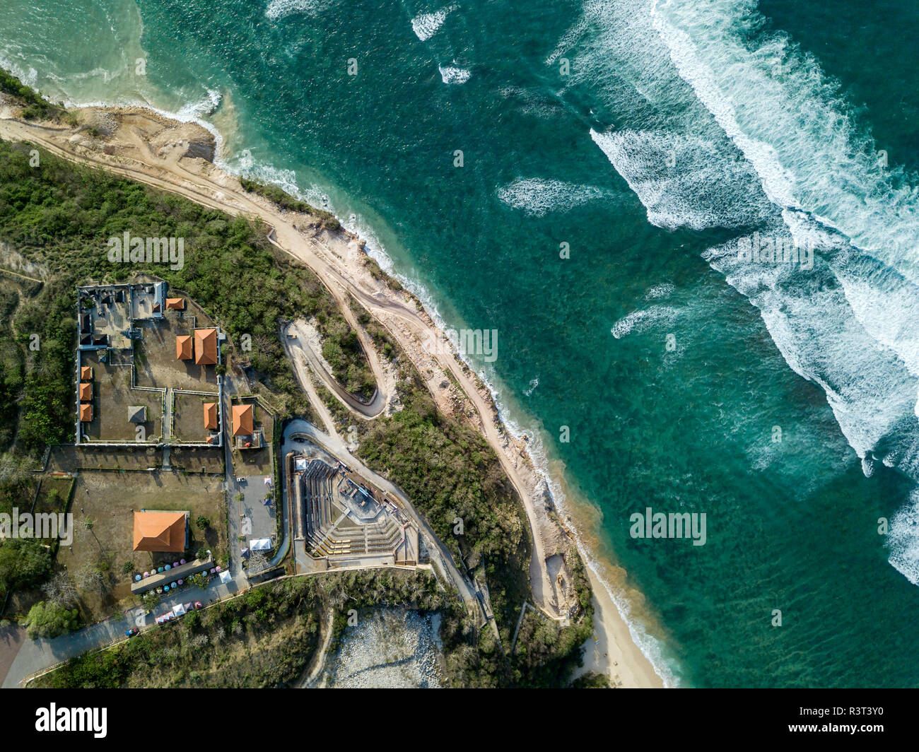 Indonesia, Bali, Aerial view of Temple complex at Payung beach Stock ...