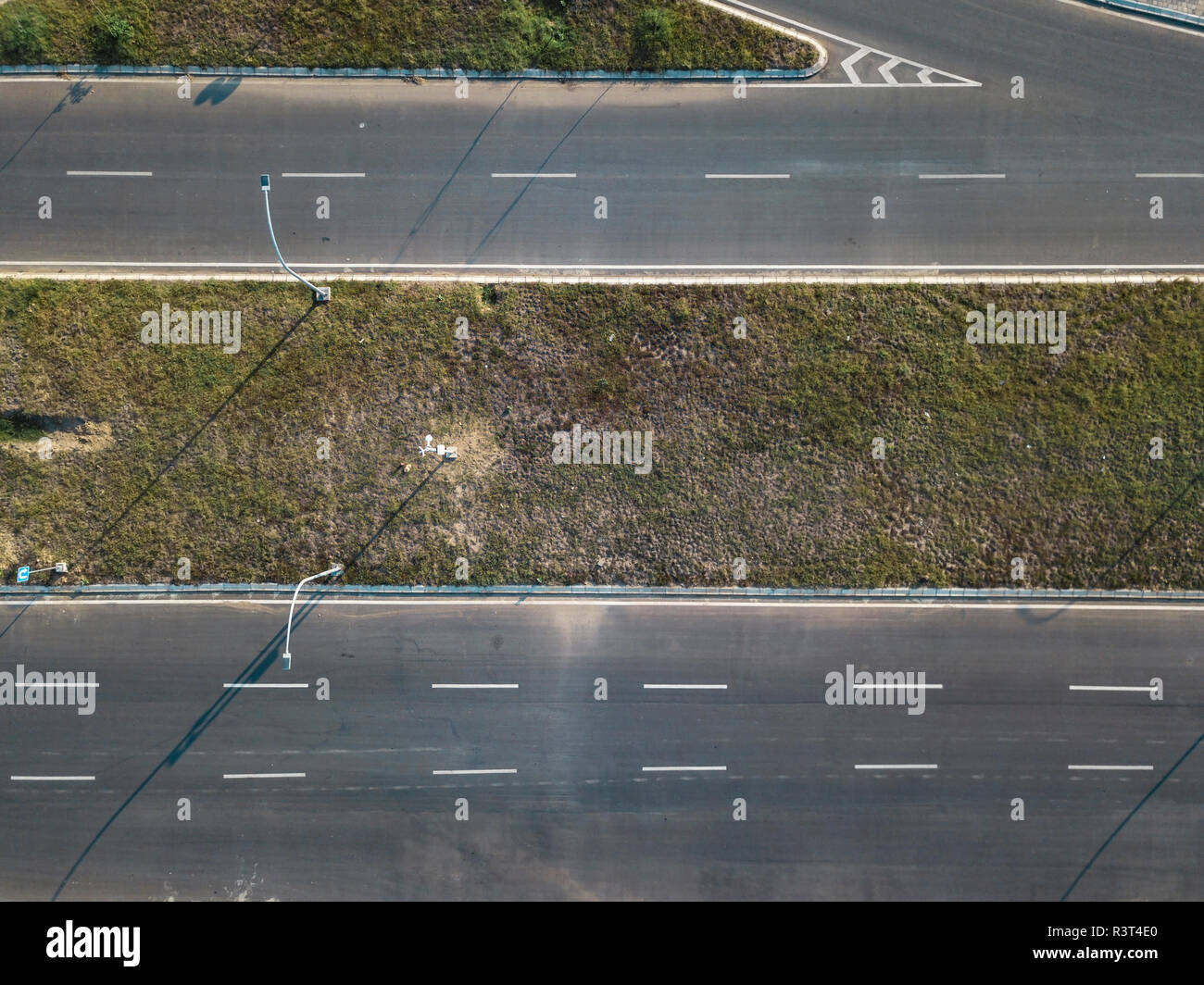 Indonesia, Lombok, Aerial view of Kuta Mandalika, road from above Stock ...